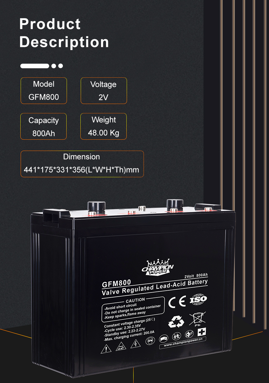 GFM800 2V800Ah Lead Acid Battery - Buy 2V Lead Acid Batteries, VRLA AGM ...