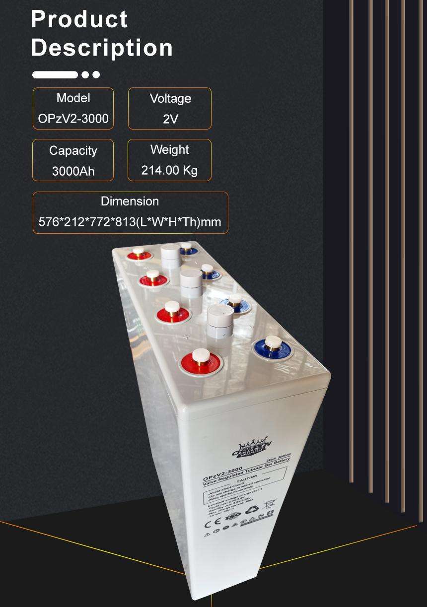 OPzV2-3000 2V3000Ah OPzV Battery - Buy rechargeable storage battery ...